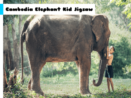 Cambodia Elephant Kid Jigsaw game play free online on Playgama