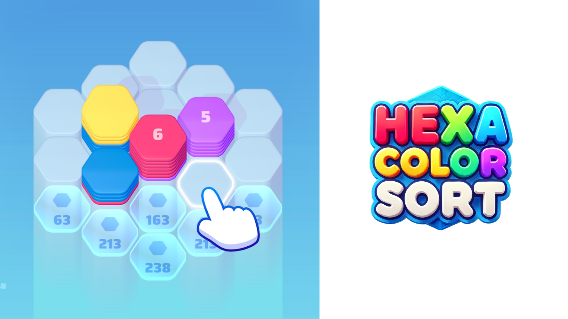 Hexa Color Sort — play on 𝐏𝐥𝐚𝐲𝐠𝐚𝐦𝐚 (by Drivix Games)