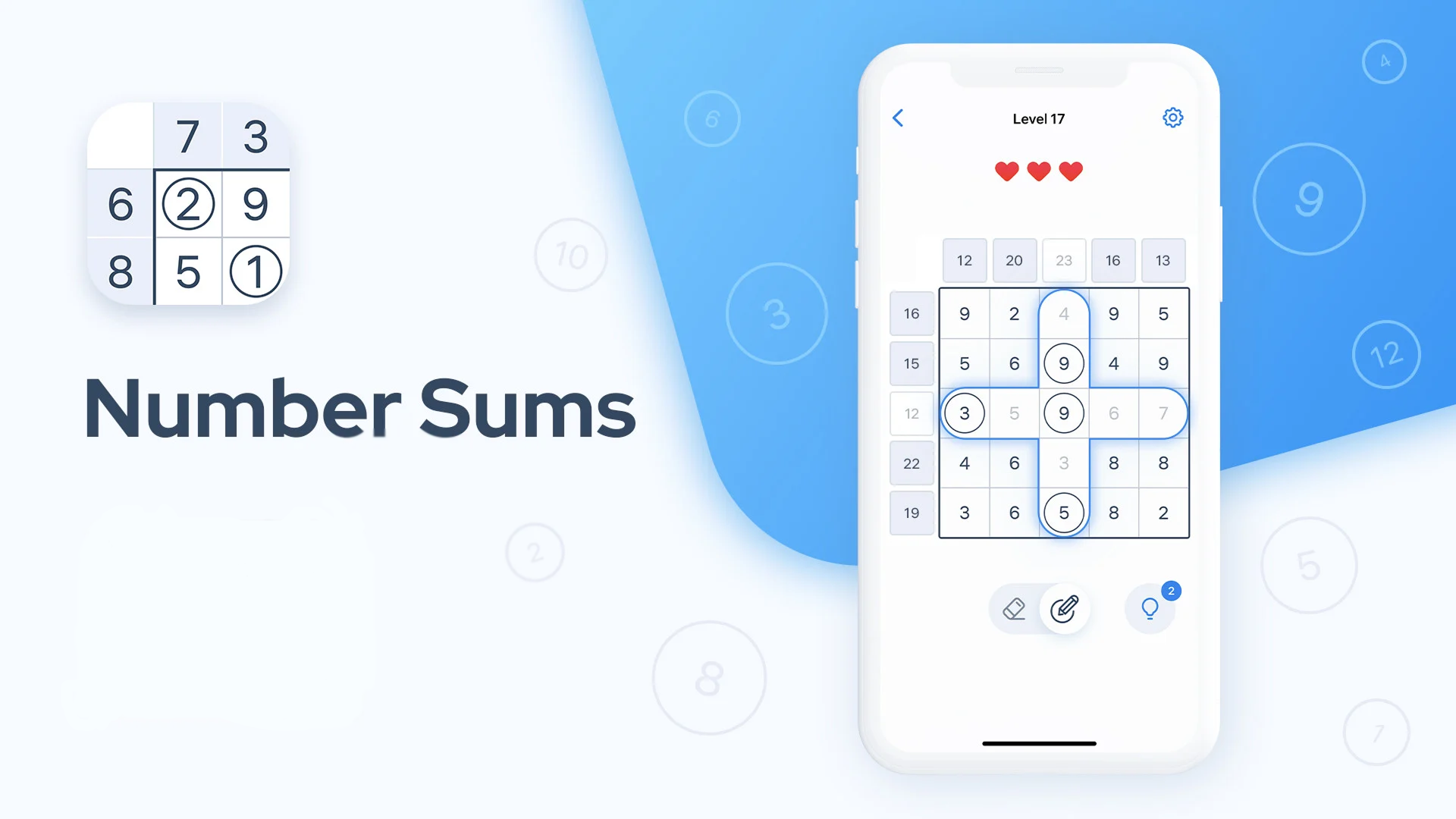 Number Sums — play on 𝐏𝐥𝐚𝐲𝐠𝐚𝐦𝐚 (by Drivix Games)