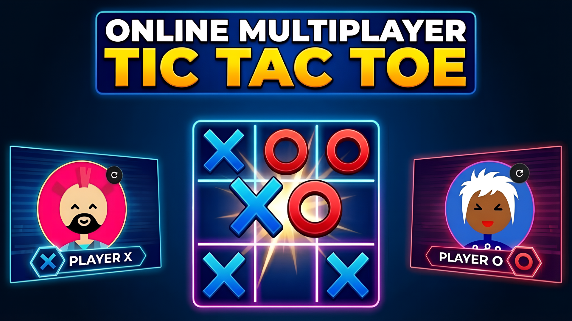 Online Multiplayer Tic Tac Toe — jouer sur 𝐏𝐥𝐚𝐲𝐠𝐚𝐦𝐚 (par Sumalya)