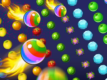 Fruit Pop Bubbles game play free online on Playgama